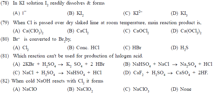 NEET UG Chemistry P Block Elements MCQs, Multiple Choice Questions